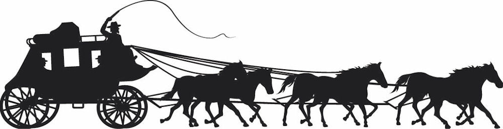 Six Horses and Stagecoach Decal – Outdoor Safe - Big Black Horse, LLC