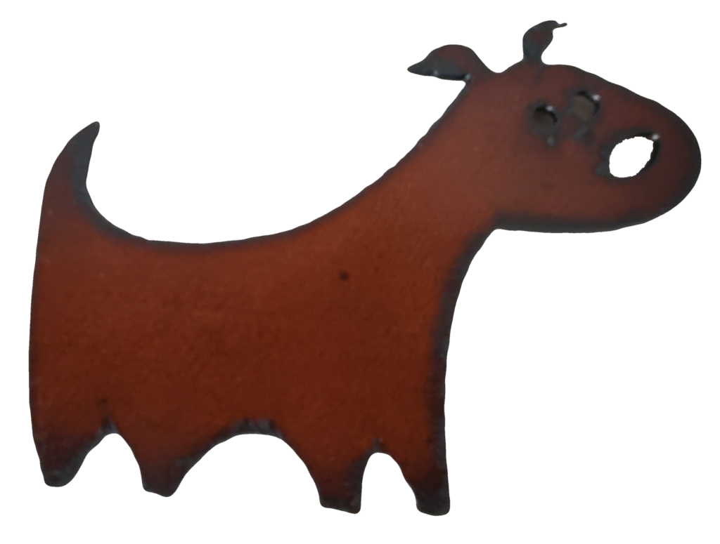 Universal Ironworks Rustic Metal Comic Dog Magnet - Big Black Horse, LLC